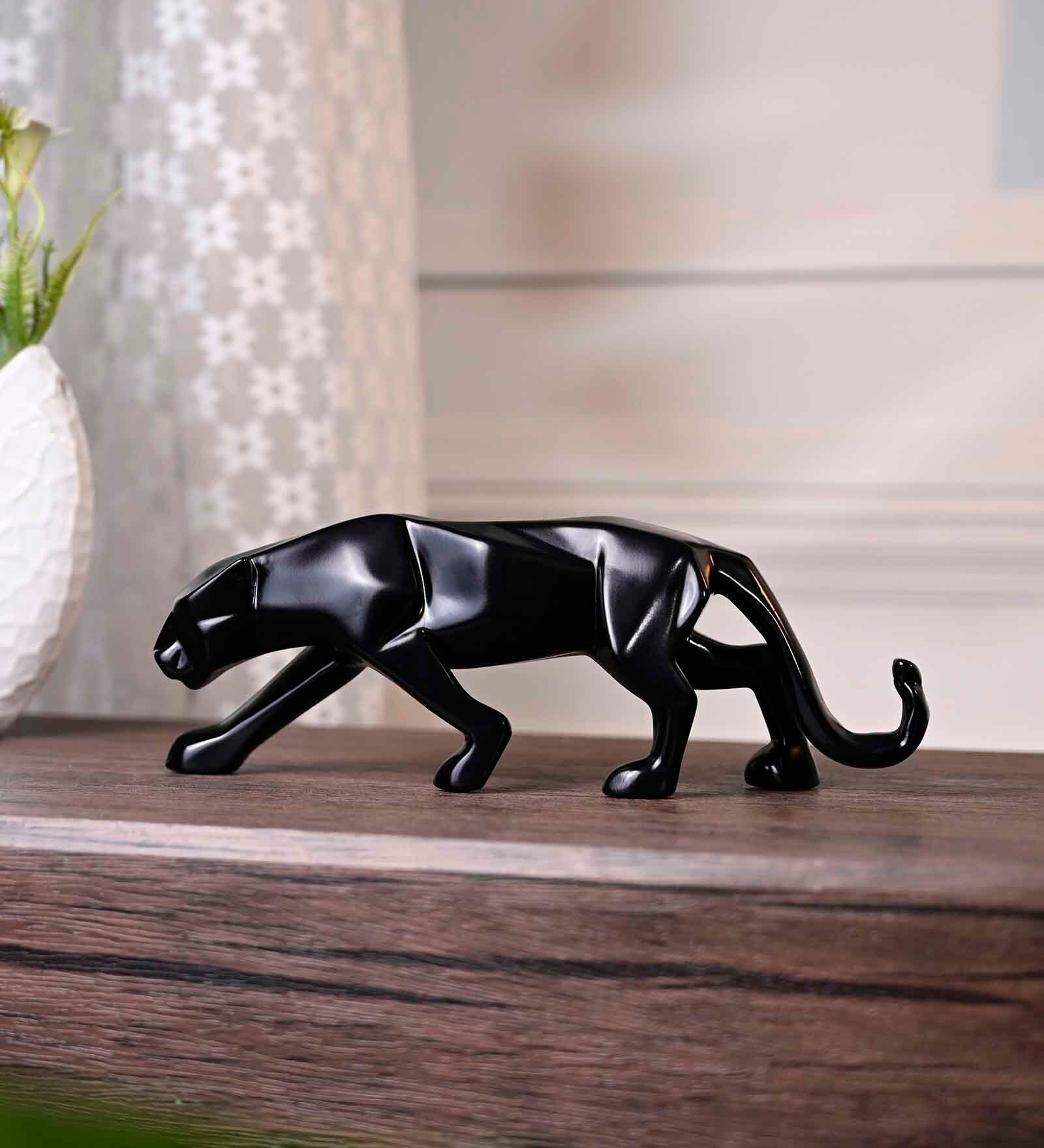 Buy Leaping Jaguar Black Resin Animal Figurines at 25% OFF by Artarium ...