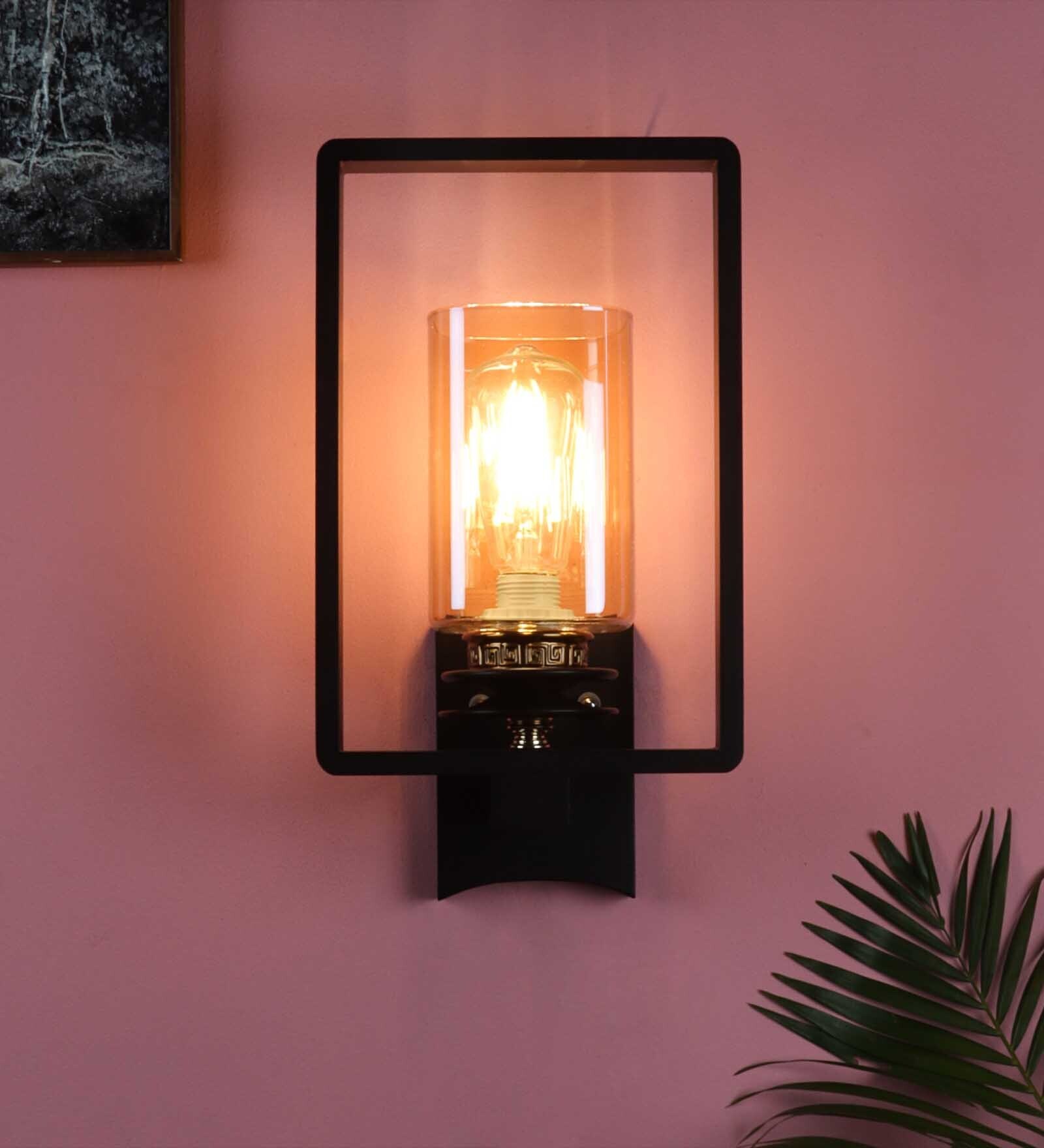 Buy Learc Designer Lighting Contemporary Glass Metal Wood Wall Light ...