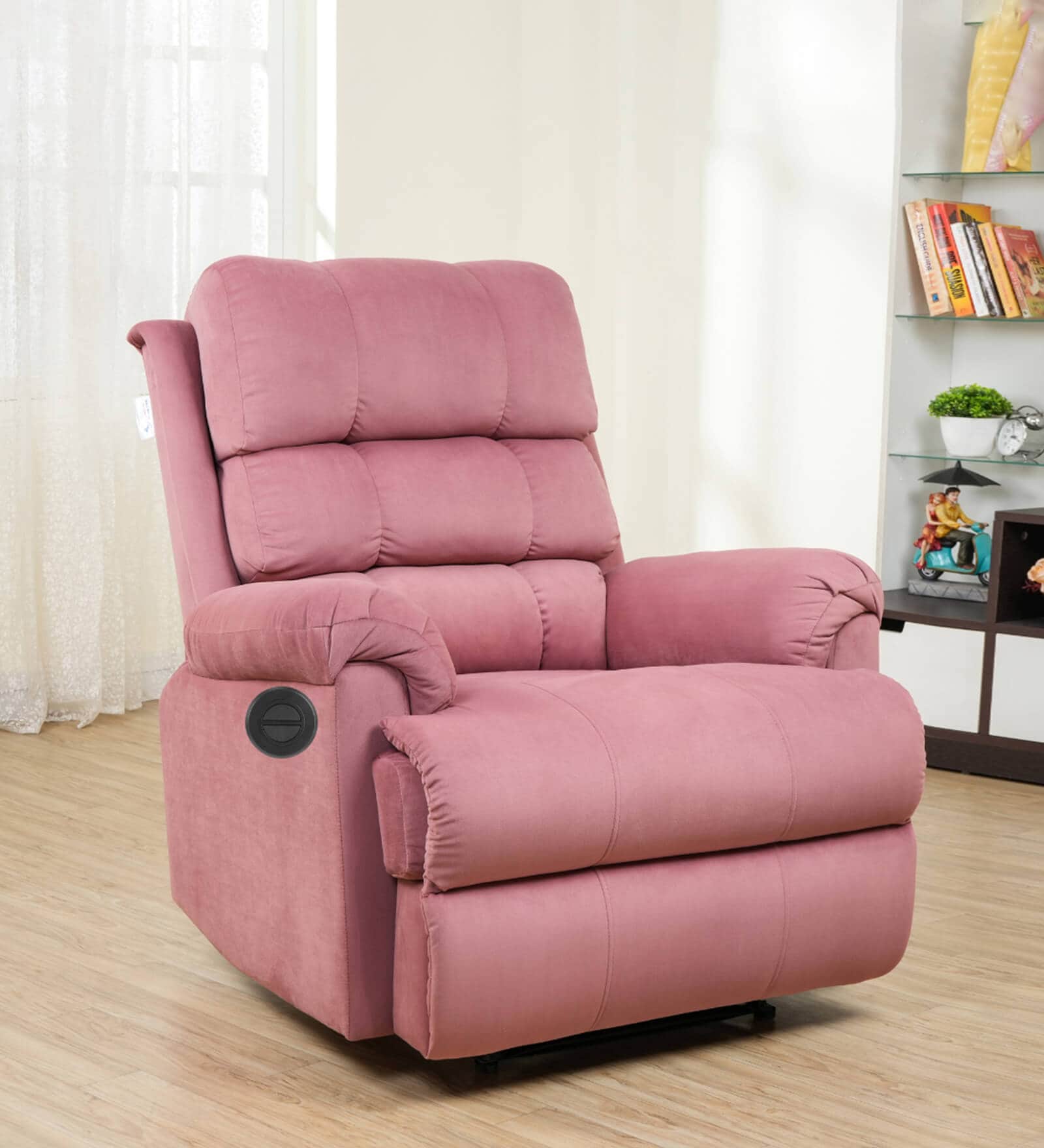 Buy Leatherette Electric Recliner In Dusty Mauve Colour at 33% OFF by ...