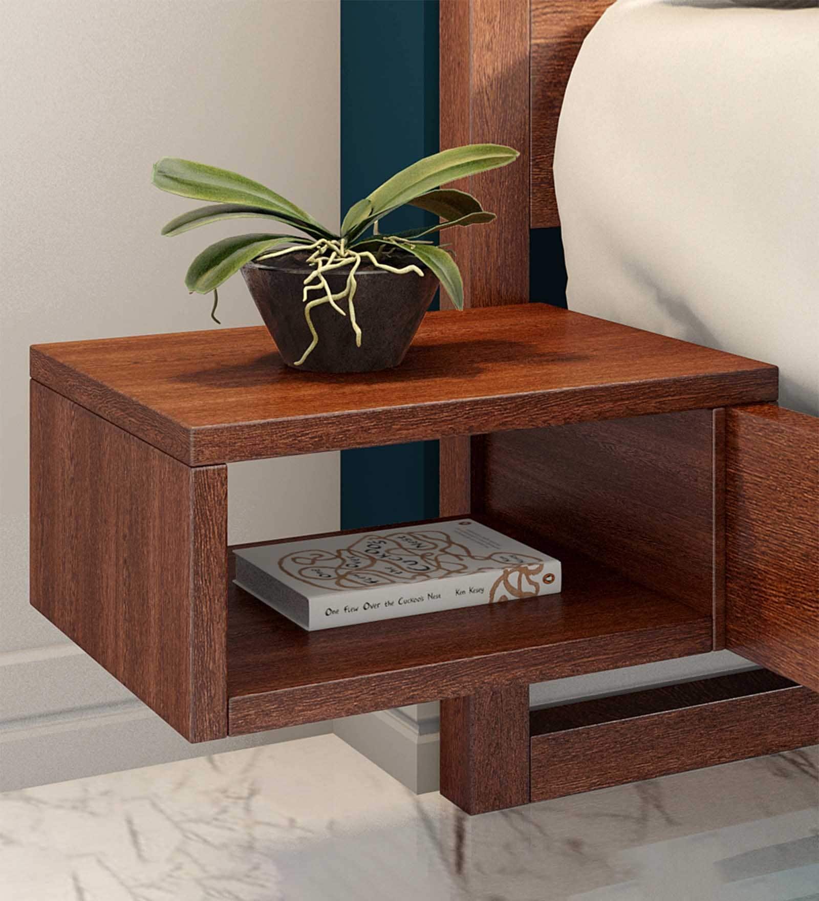 Buy Leeds Solid Wood Bedside Table in Brown Finish at 40% OFF by Durian ...