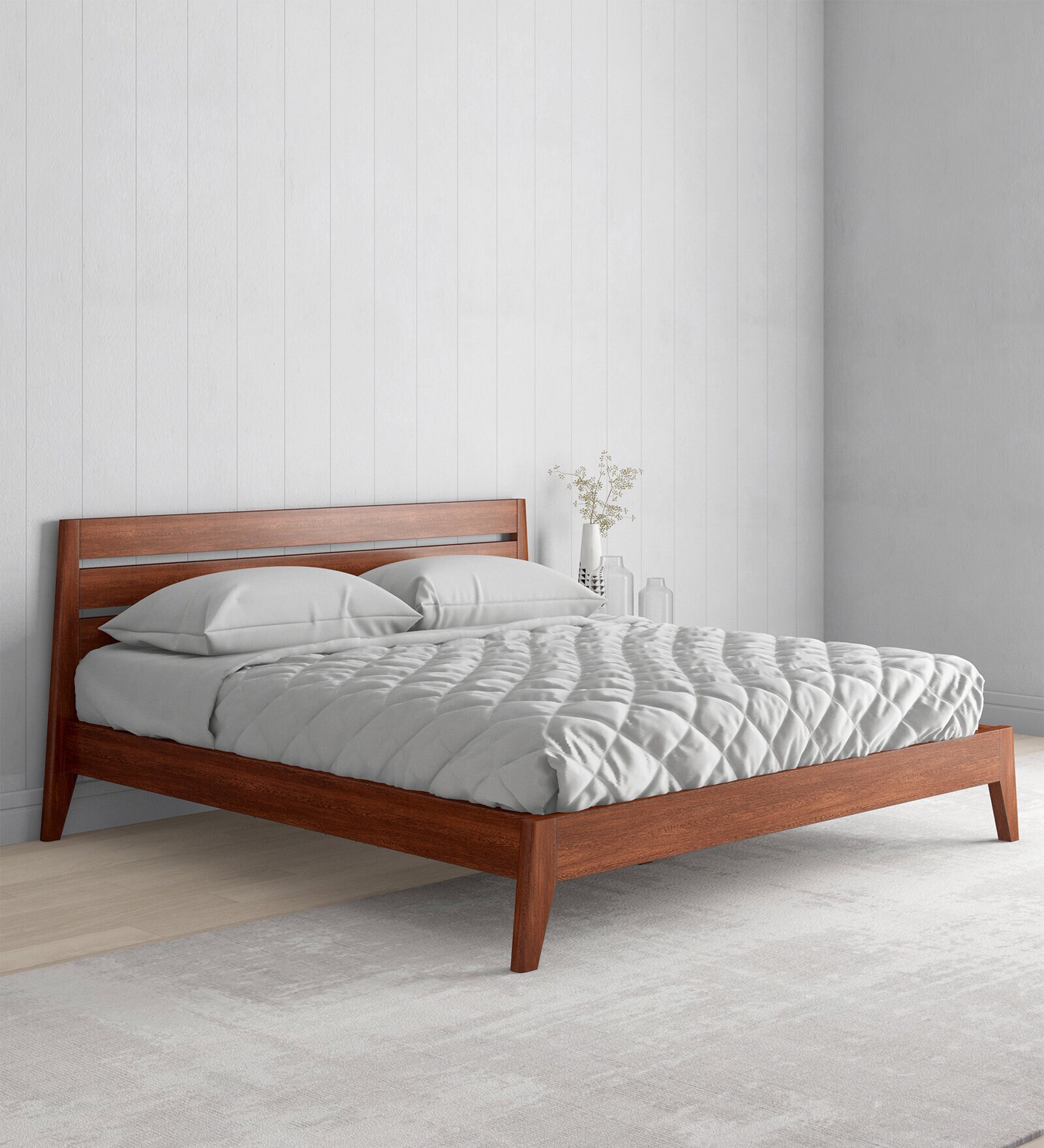 Buy Pure Leeds Solid Wood Queen Size Bed in Dark Oak Finish at 35% OFF ...