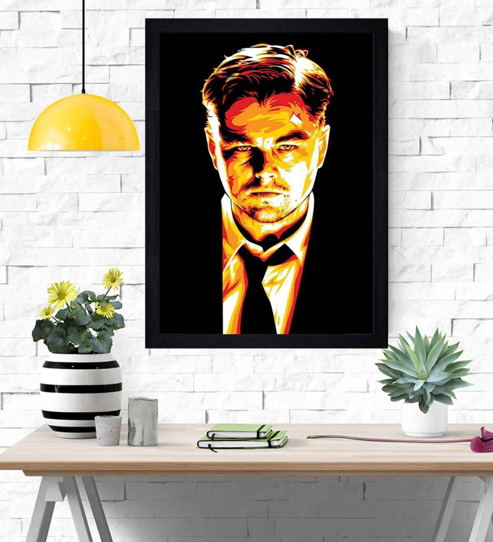 Buy Leonardo Dicaprio Texture Paper Framed Art Print by Cheque Decor at ...