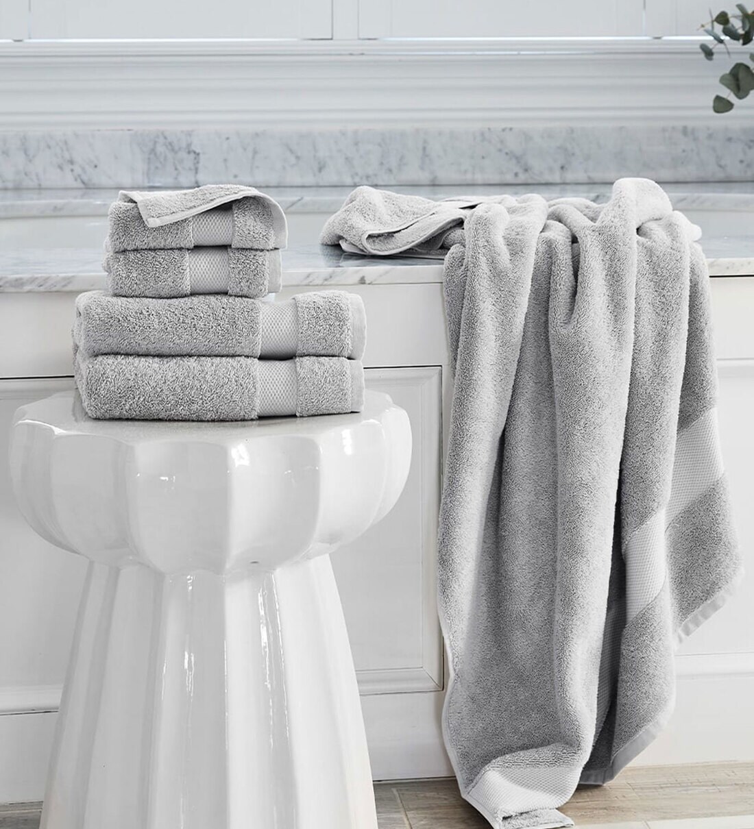 Buy Light Grey Solid 700 GSM Cotton Towels (Set of 6) By Amouve at 100% OFF by Amouve | Pepperfry