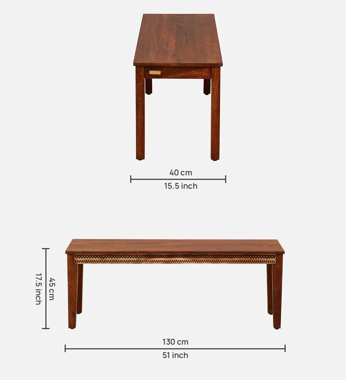 Buy Lima Solid Wood 6 Seater Dining Set In Honey Oak Finish With Bench ...