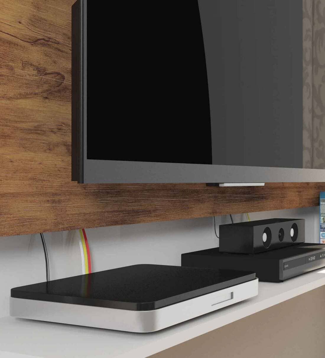 Buy Link TV Unit in Jatoba & Matte White Finish for TVs up to 42\ by ...