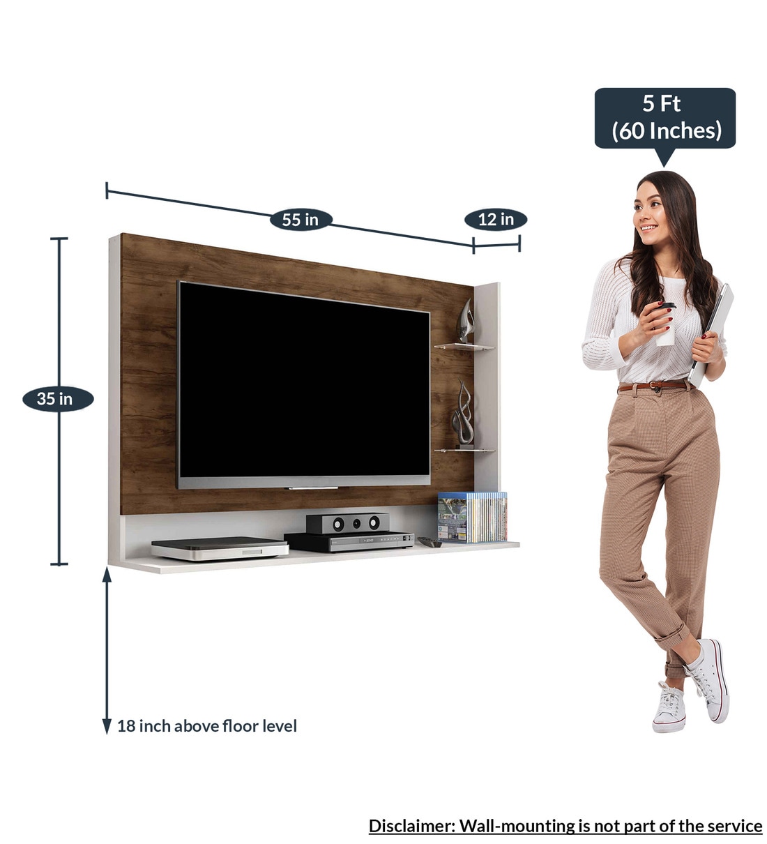 Buy Link TV Unit in Jatoba & Matte White Finish for TVs up to 42\ by ...