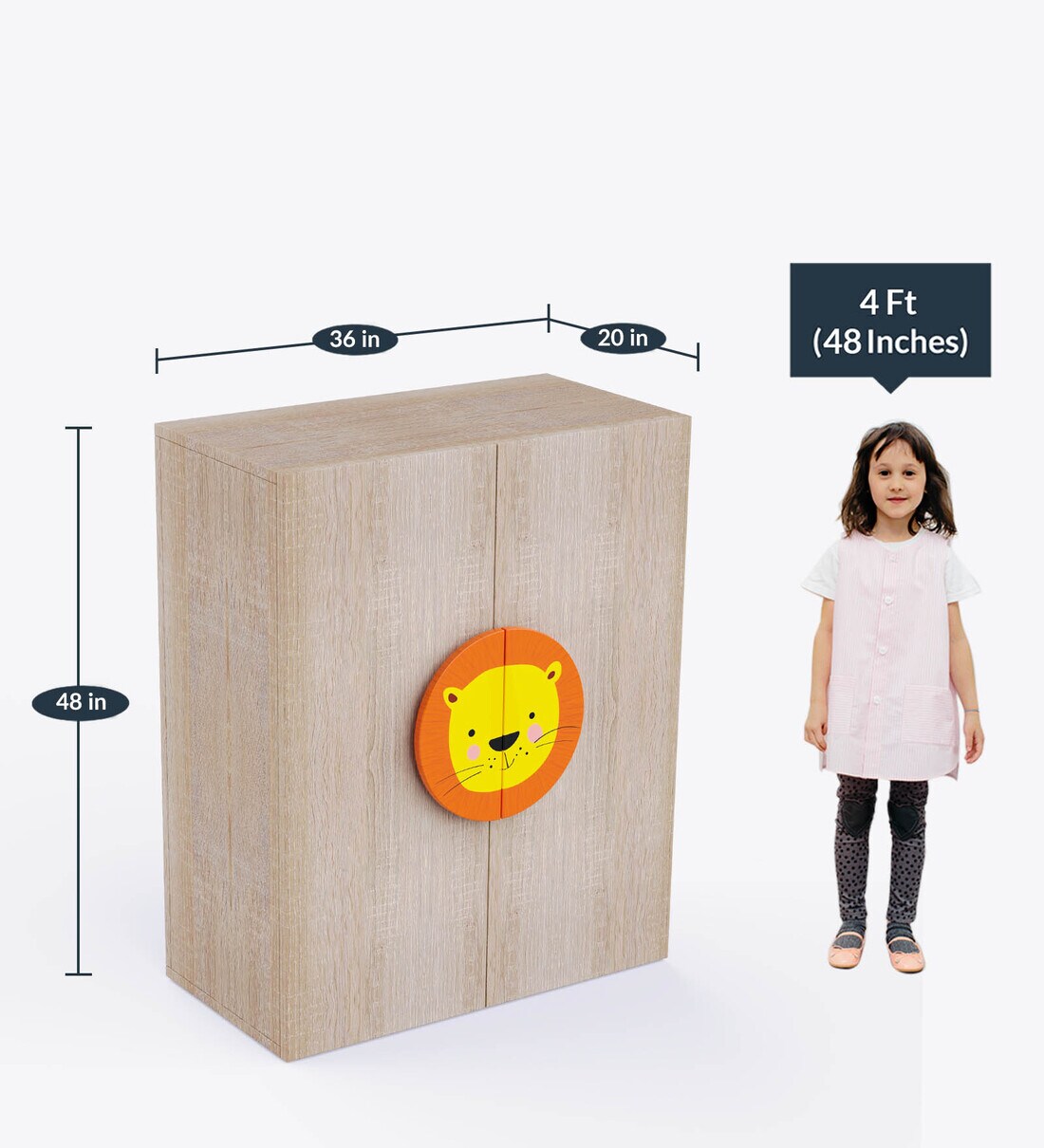 Buy Lion'S Den Kids Storage Cabinet in Oak Colour Online - Kids Storage ...