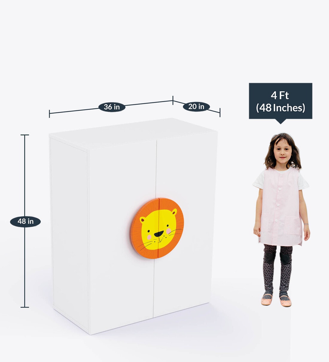 Buy Lion'S Den Kids Storage Cabinet in White Colour Online - Kids ...