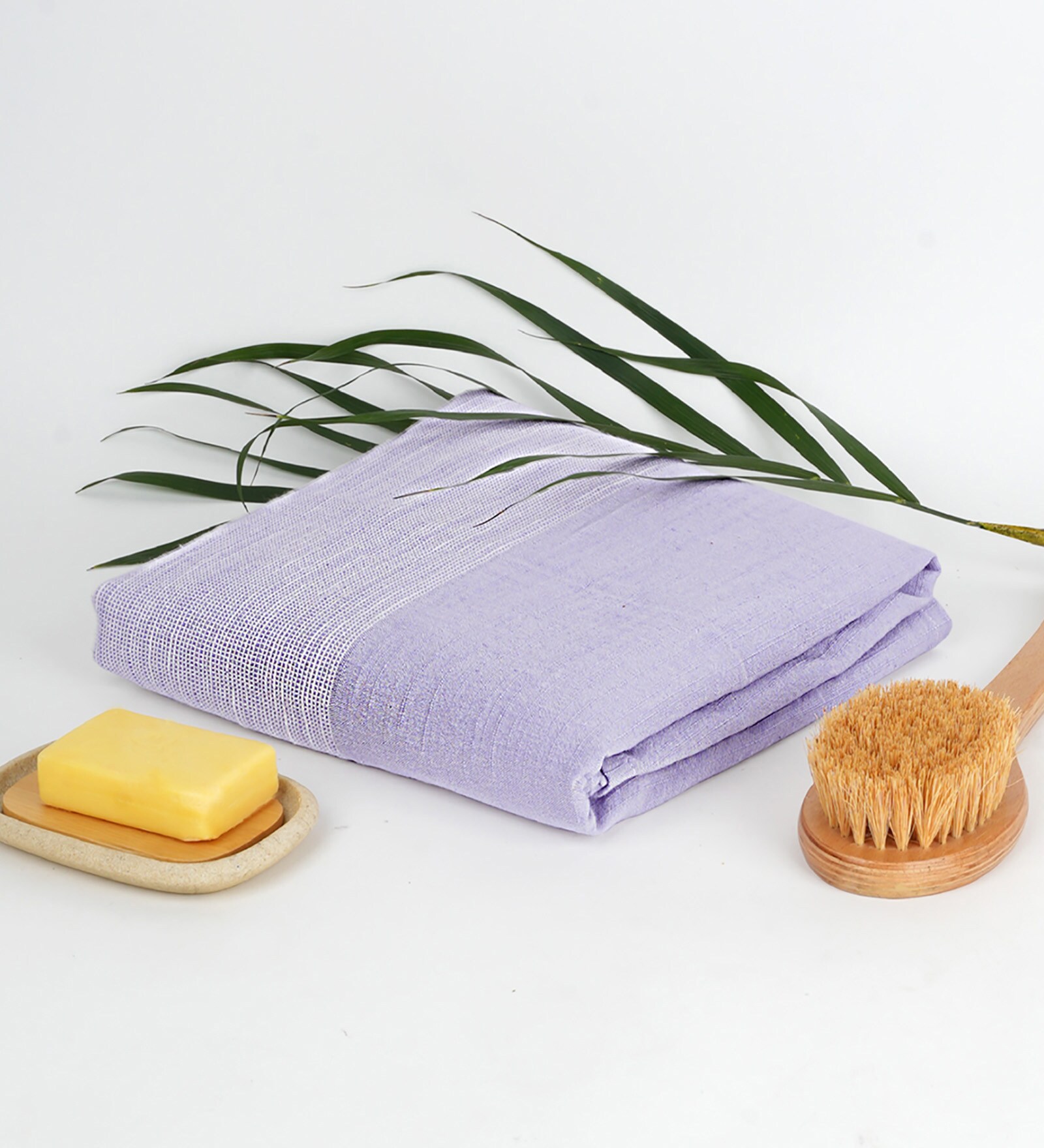 Buy Lilac Cotton and Viscose Solid 380 GSM Plus Size Bath Towel ( Set ...