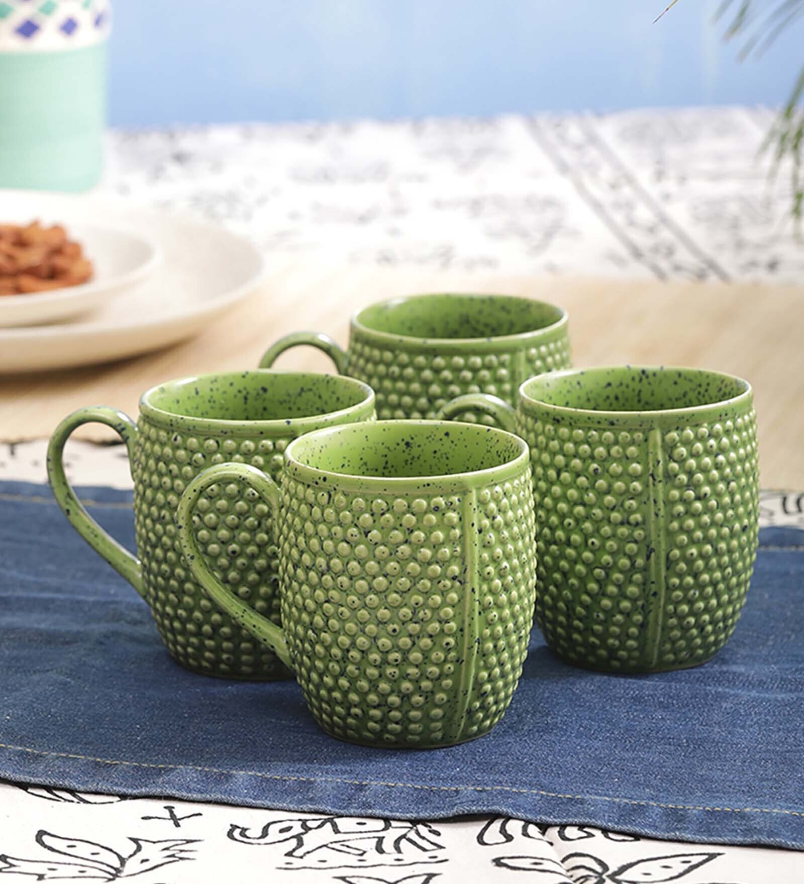 Buy Lime 170ml Green Ceramic (Set of 4) Coffee Mug at 40% OFF by ...