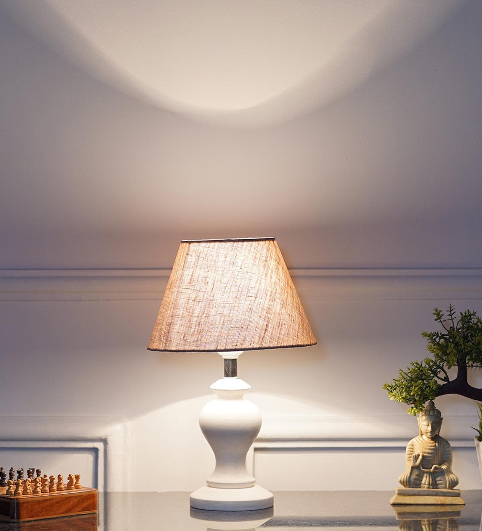 Buy Limina Wood Table Lamp with Fabric Shade (White) at 40% OFF by ...