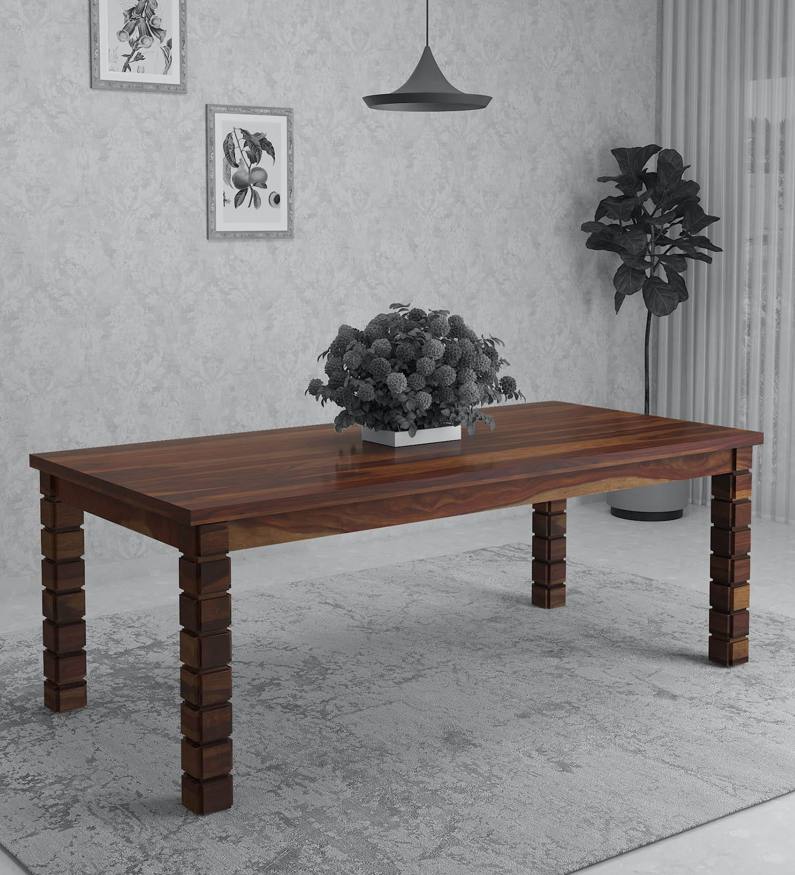 Buy Lincoln Sheesham Wood 8 Seater Dining Table In Provincial Teak ...