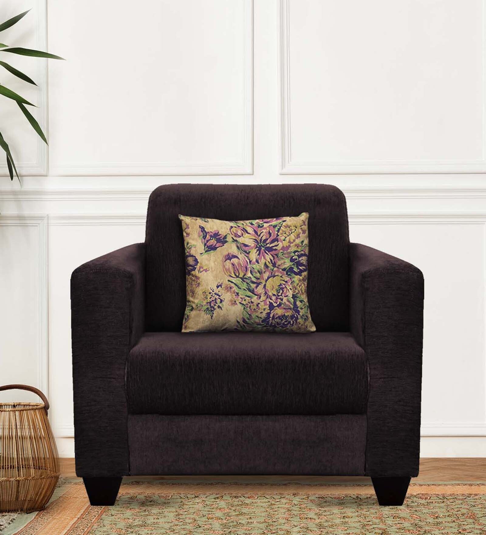 Buy Lipu Fabric 1 Seater Sofa In Cara Brown Colour at 61% OFF by ...