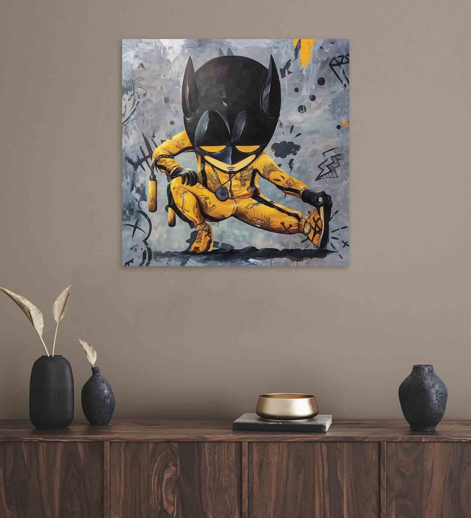 Buy Little Batman Blue Teak Wood Canvas Art Print at 25% OFF by Da ...