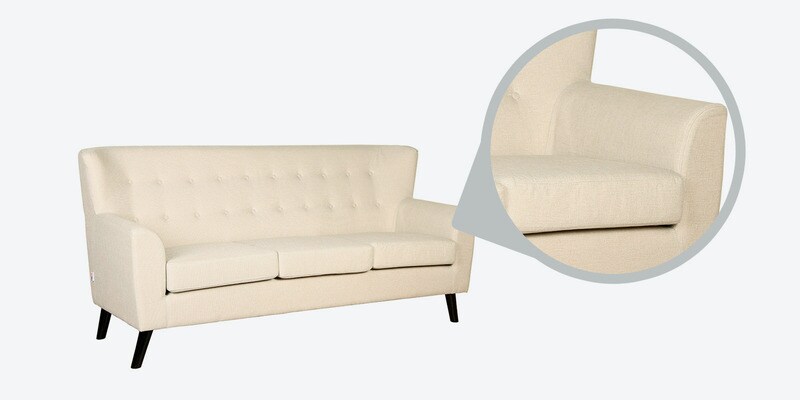 Buy Lima 3 Seater Sofa in Beige Colour - CasaCraft By Pepperfry Online ...
