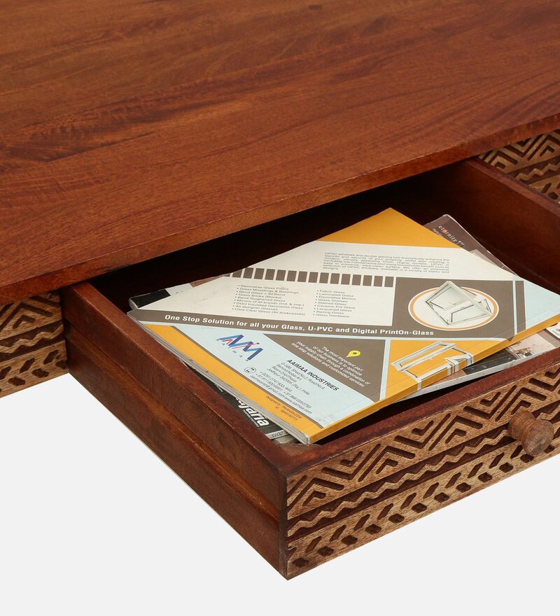 Buy Lima Solid Wood Writing Table In Honey Oak Finish By Woodsworth ...