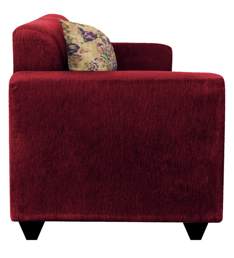 Buy Lipu Fabric 1 Seater Sofa in Blood Maroon Colour by Febonic Online ...
