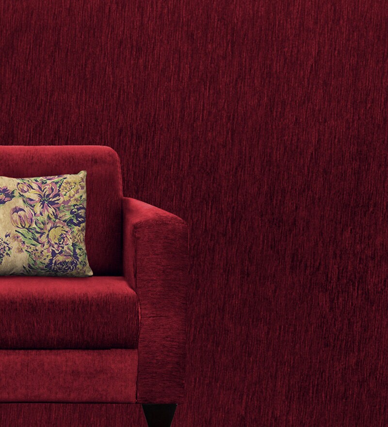 Buy Lipu Fabric 1 Seater Sofa in Blood Maroon Colour by Febonic Online ...