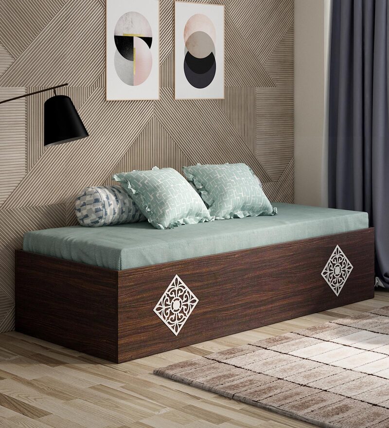 Buy Livo Single Bed in Choco Walnut Finish with Box Storage by A GLOBIA ...