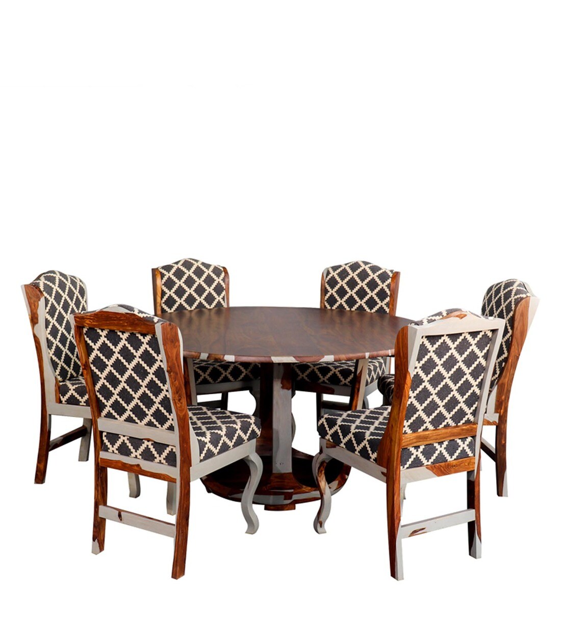 Buy Loft Sheesham Wood 6 Seater Dining Set in Multi Colour Online ...