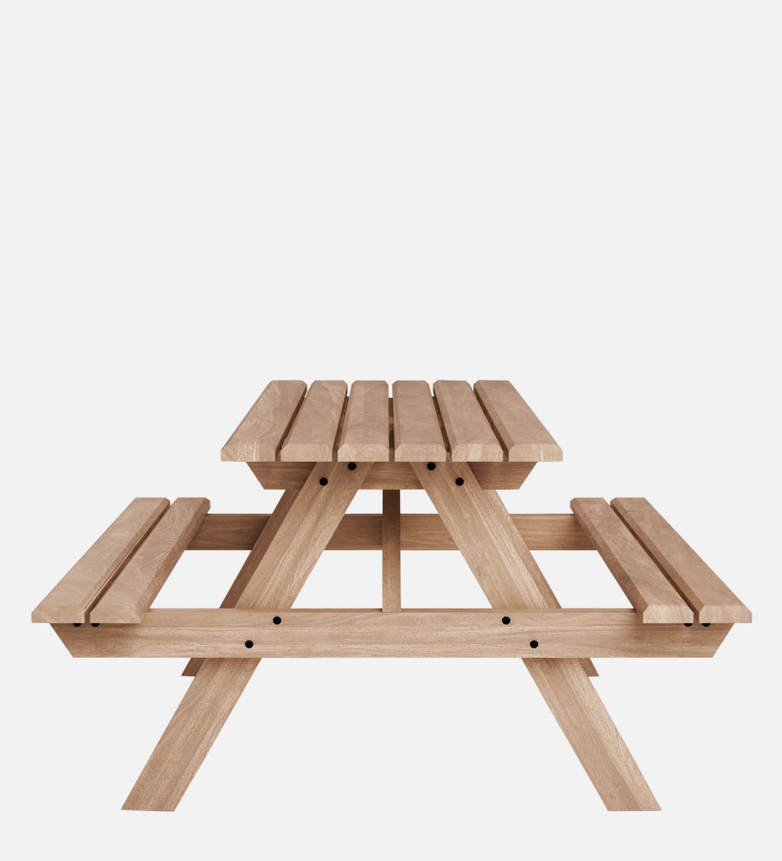 Buy Spann Solid Wood 4 Seater Patio Dining Set In Natural Mango Wood ...
