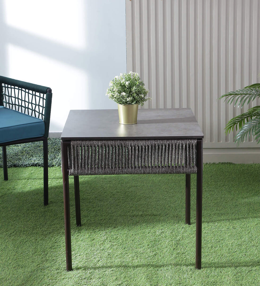 Buy Loop Traube Outdoor Square Side Table in Grey Finish at 100% OFF by Ventura | Pepperfry