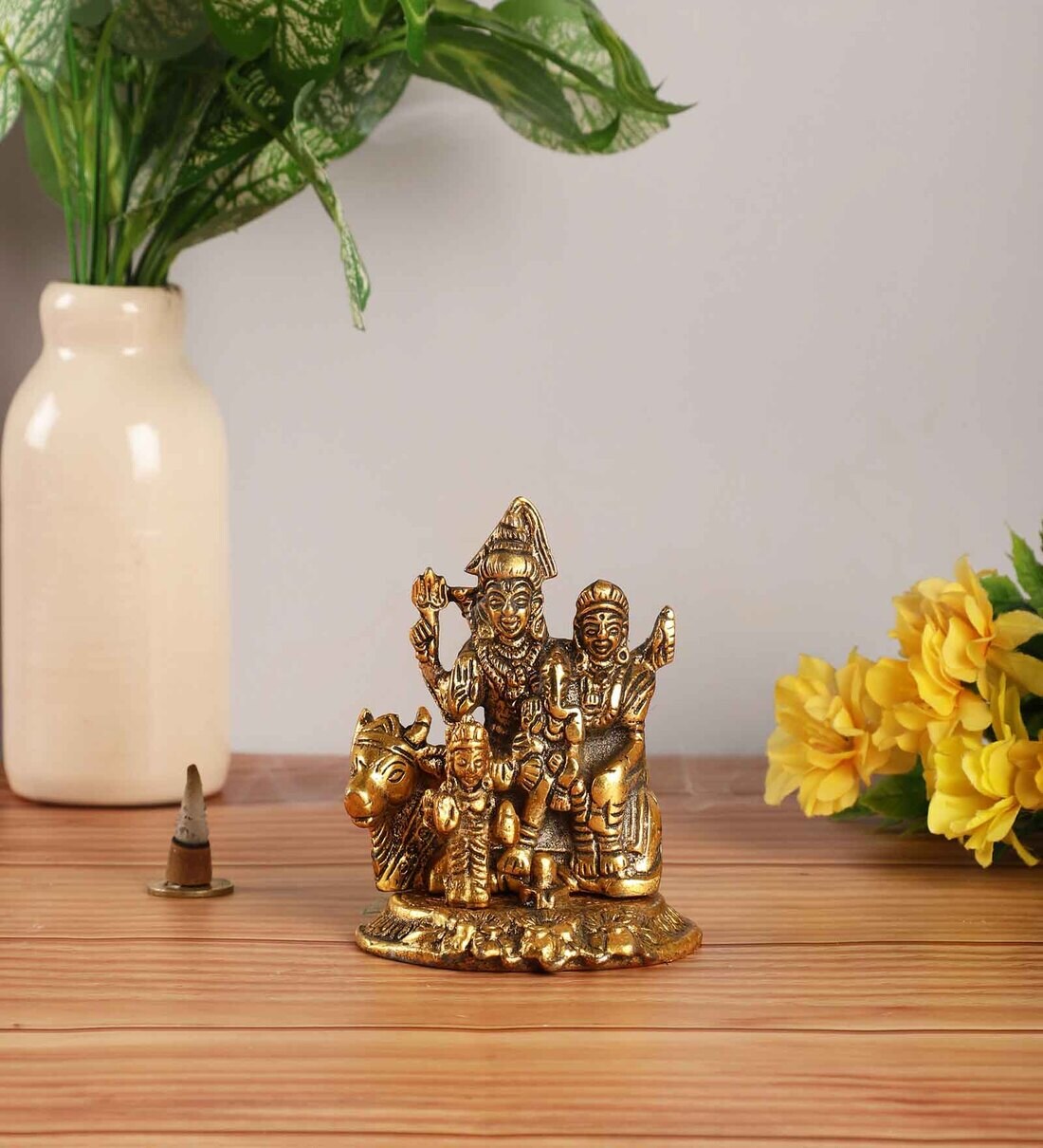 Buy Lord Shiv Family Gold Aluminium Religious Idols at 25% OFF by ...