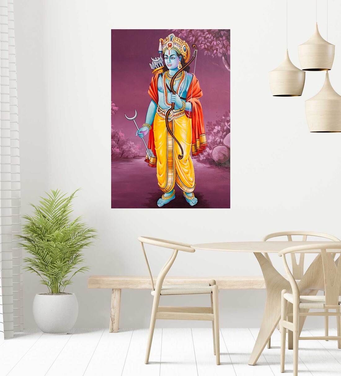 Buy Lord Shree Ram Self Adhesive Wall Poster for Home Decor(Vinyl, 24 x ...