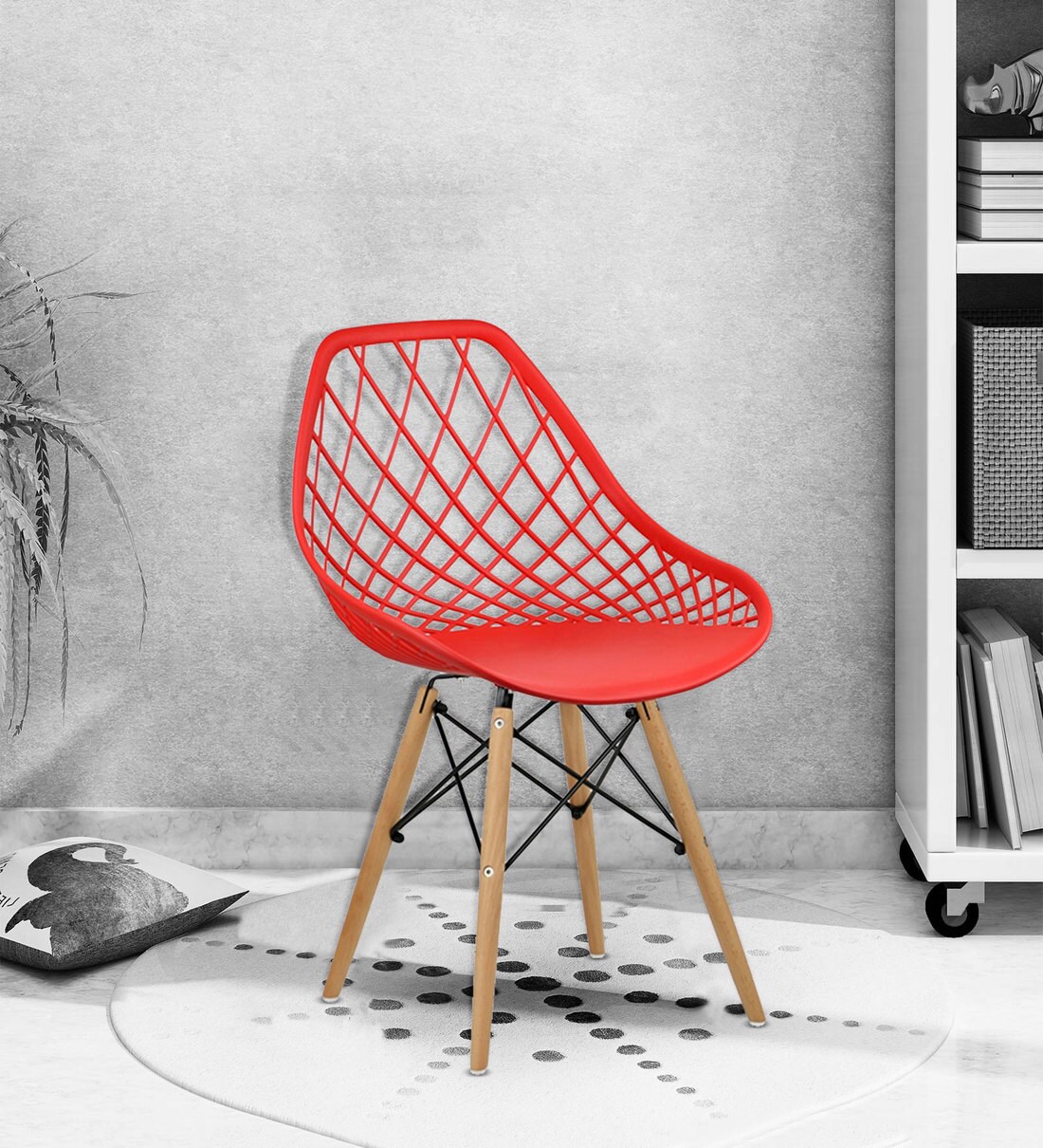 Buy Lotus Dining Chair in Red Colour at 17% OFF by Finch Fox | Pepperfry