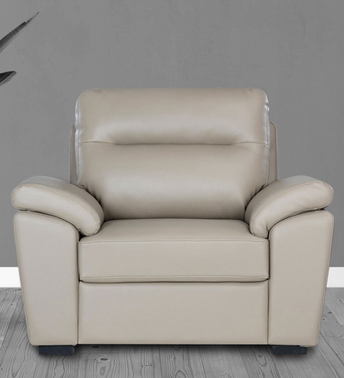 Buy Lounger Leatherette 1 Seater Sofa in Cappuccino Brown Colour by ...