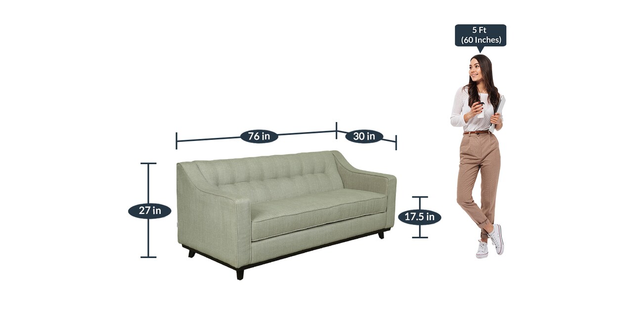 Buy Tignes Fabric 3 Seater Sofa In Indigo Beige Colour By Woodsworth ...