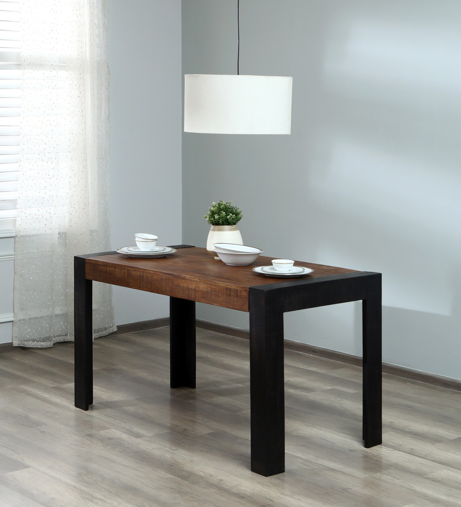 Buy Loft Solid Wood 4 Seater Dining Table in Natural Finish at 12% OFF ...