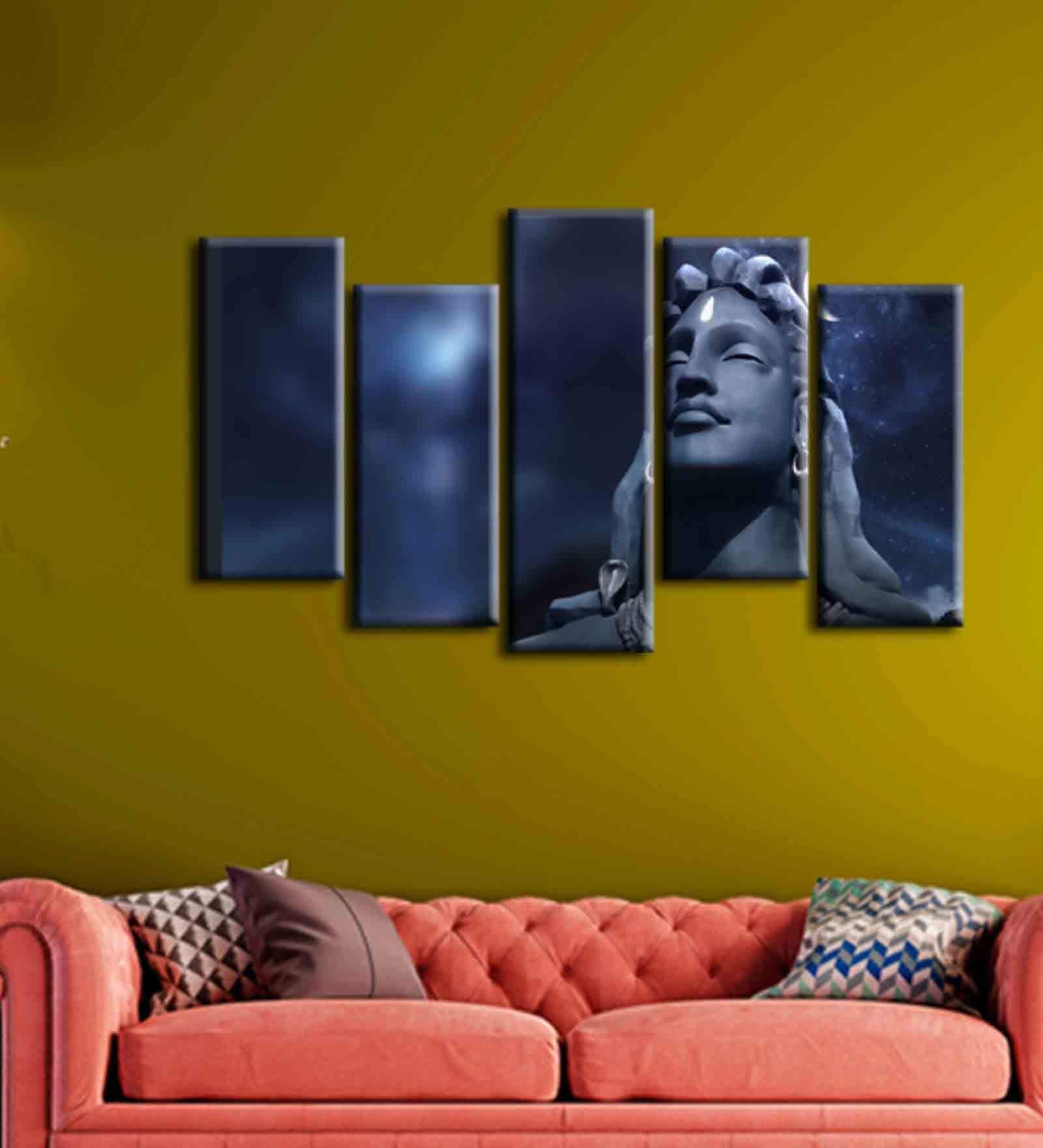 Buy Lord Shiva Wall Mdf Art Panels Set of 5 Frames By DecoreMantra at ...