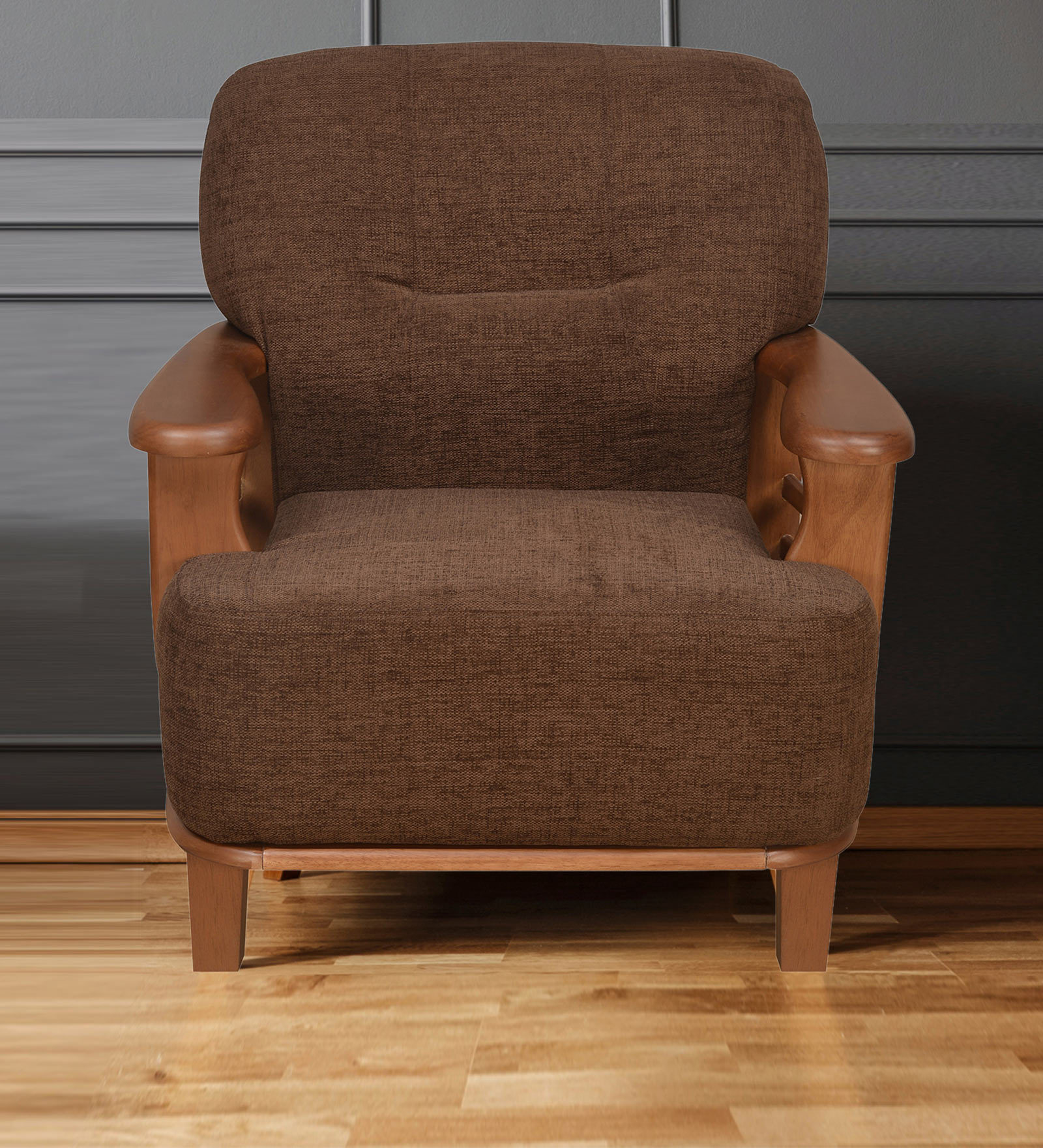 Buy Lords One Seater Fabric Sofa in Teak & Brown Colour by Nilkamal ...