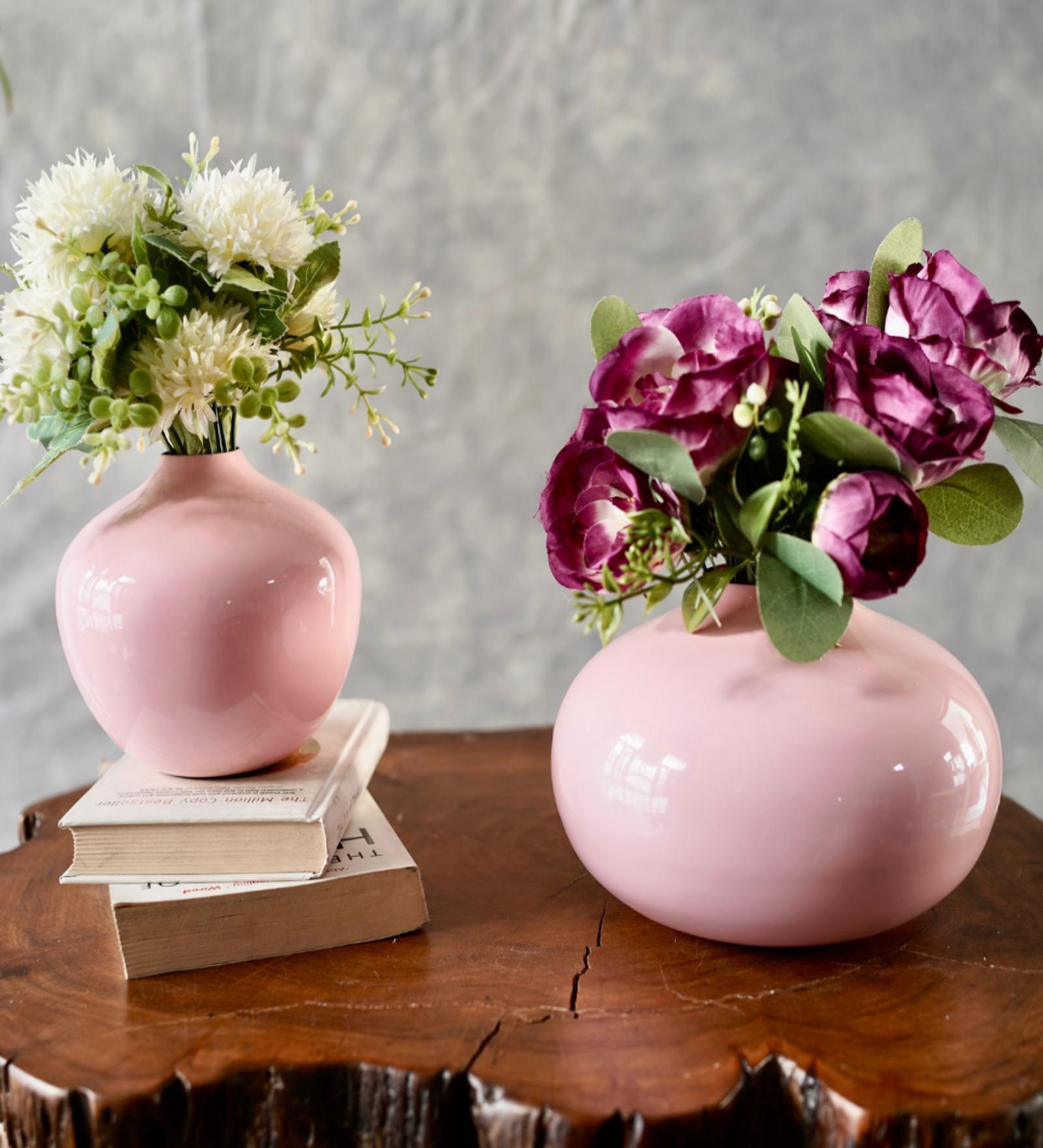 Buy Lorelei Pink Iron (Pack of 2) Vases at 39% OFF by Behoma | Pepperfry