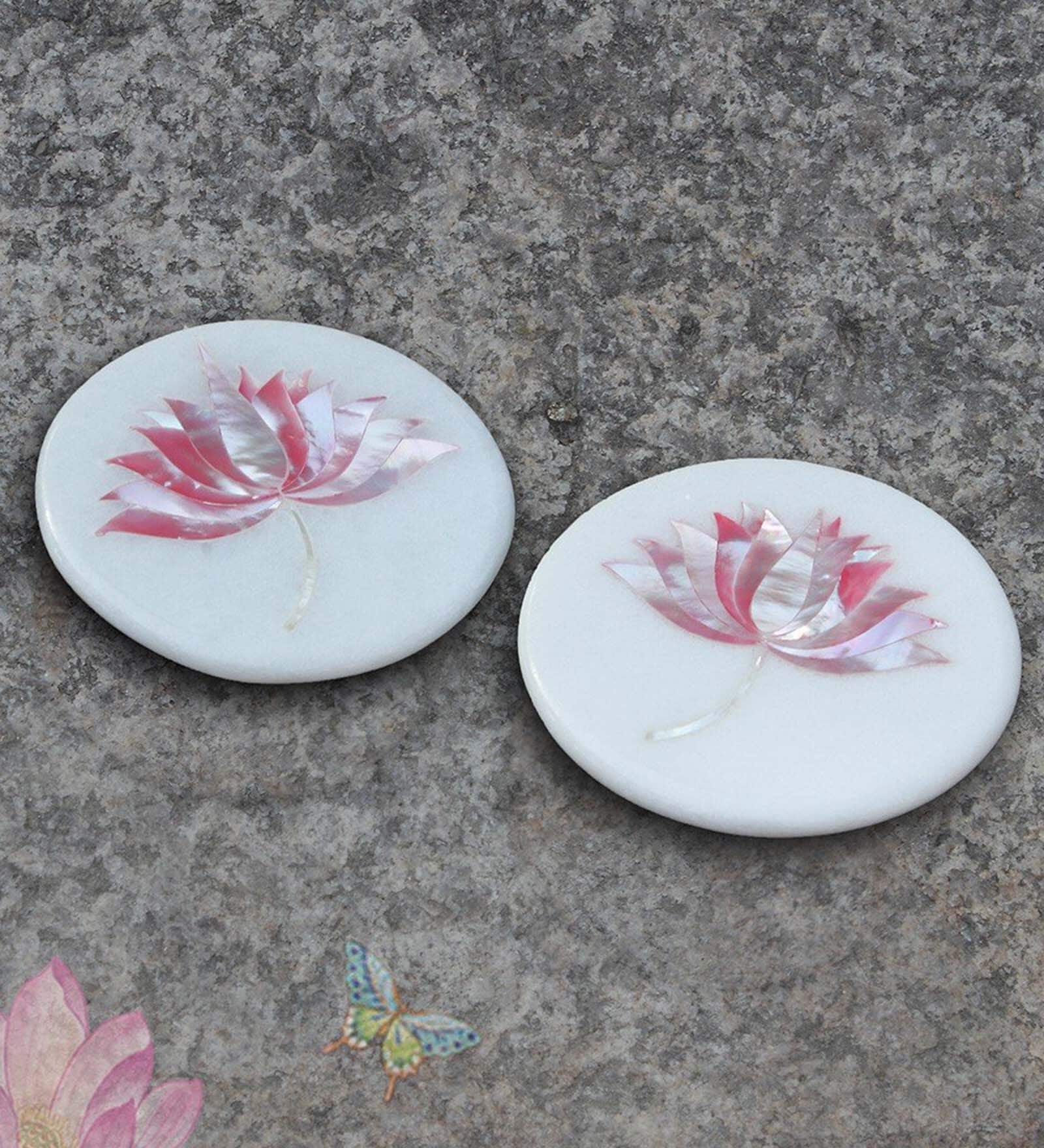 Buy Mandala Inlay (Set of 2) Marble Coaster by Kainaat Design at 10% ...