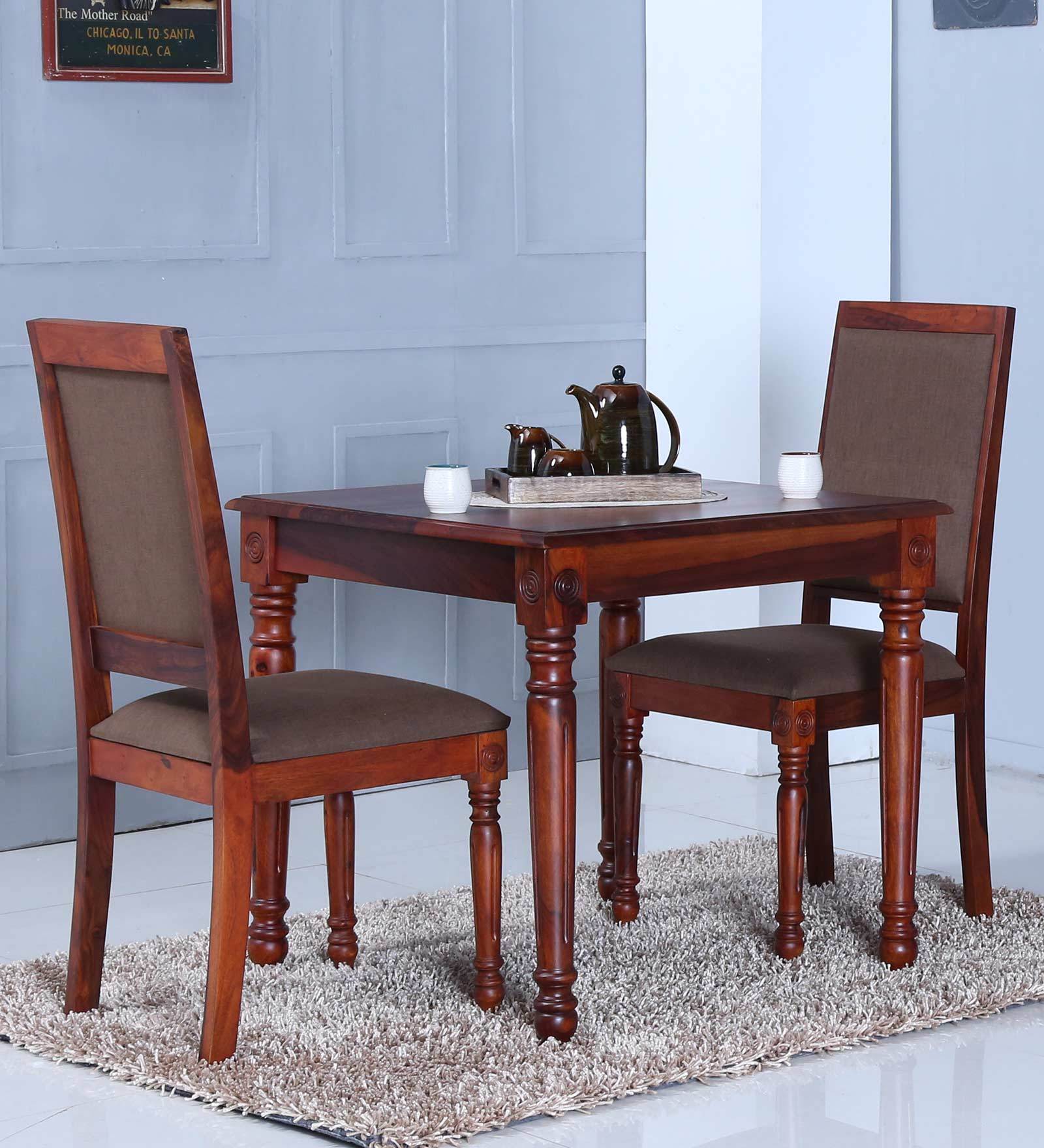 Buy Louis Sheesham Wood Two Seater Dining Set in Honey Oak Finish at 3% ...