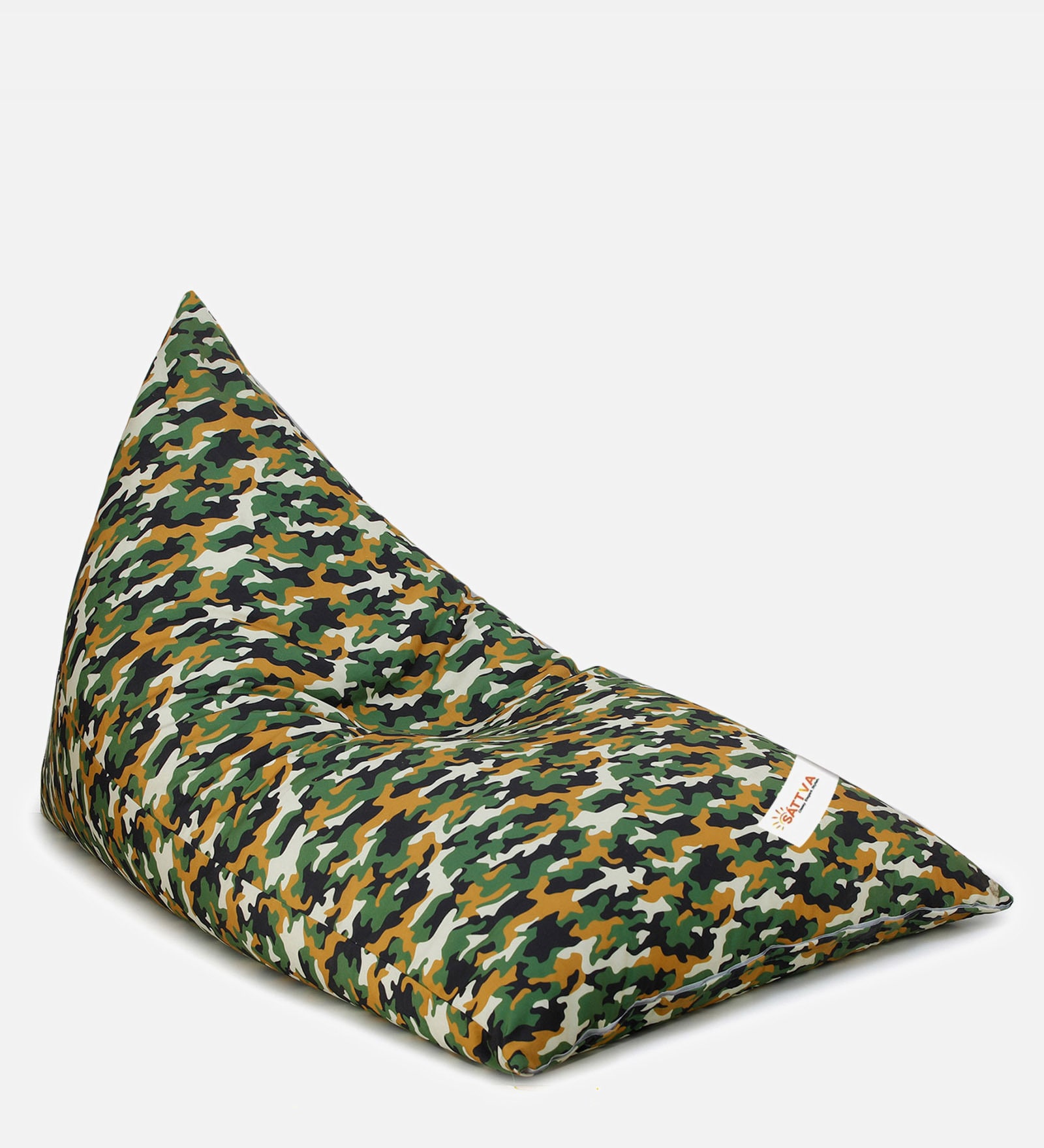 Buy Lounge Pyramid Jumbo Bean Bag with Beans in Green Army Print at 38% ...