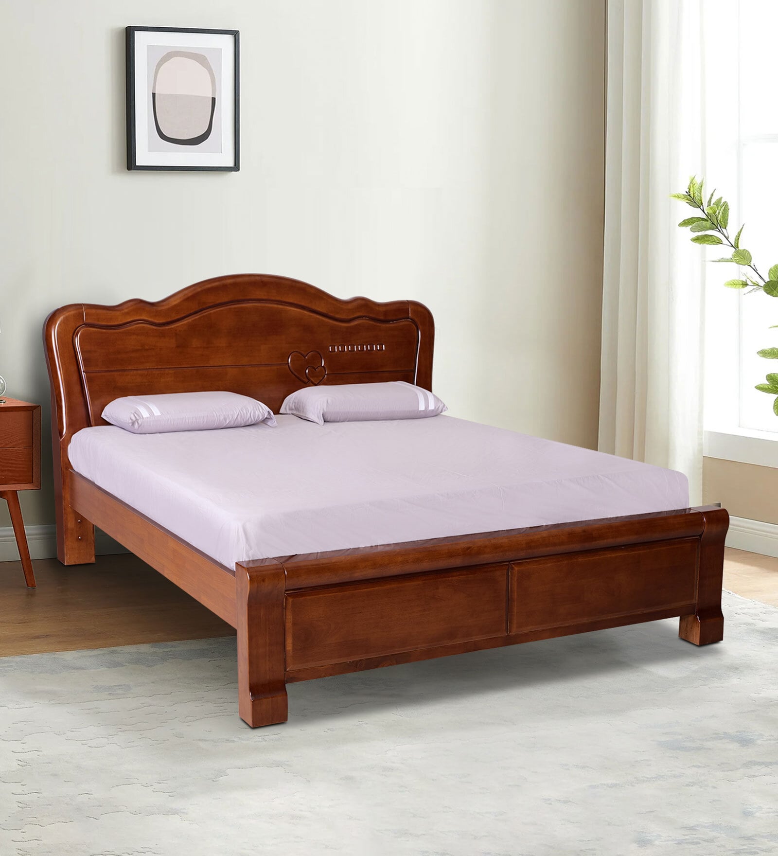 Buy Love Solid Wood King Size Bed in Walnut Finish at 11% OFF by ...