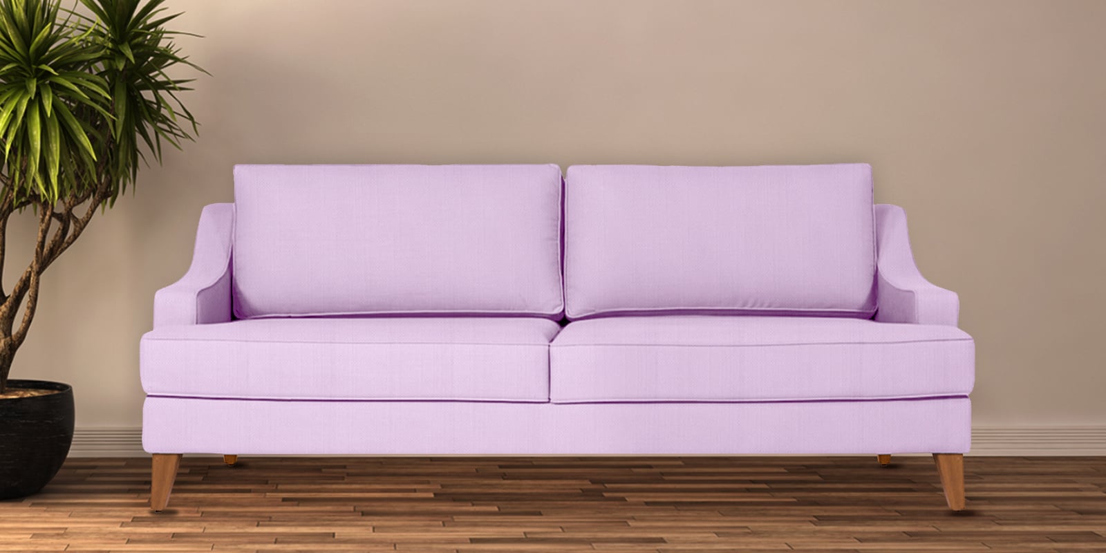 Buy Lotus Three Seater Sofa in Violet by Retail Crafters Online - 3 ...