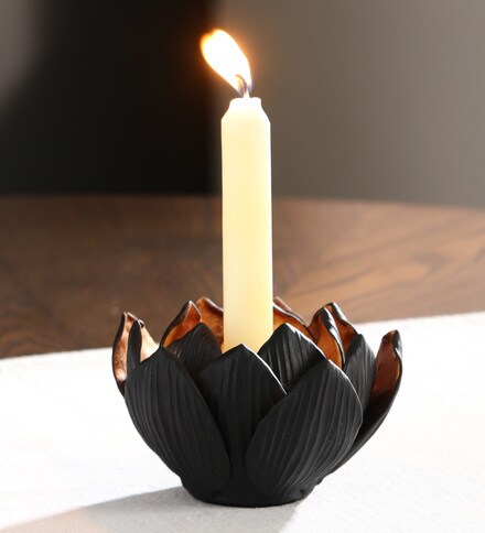 Buy Lotus Ceramic Candle Holder by Aesthetics Online - Candle Holders ...