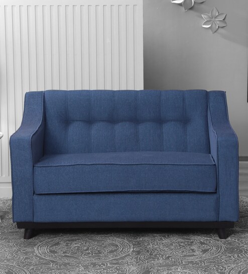 Buy Tignes Fabric 2 Seater Sofa In Navy Blue Colour Online - Modern 2 ...