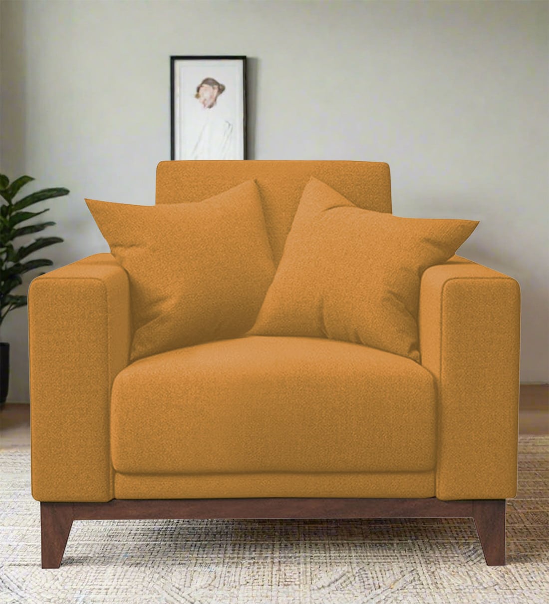 Buy Luca Fabric 1 Seater Sofa In Corn Yellow Colour at 33% OFF by ...