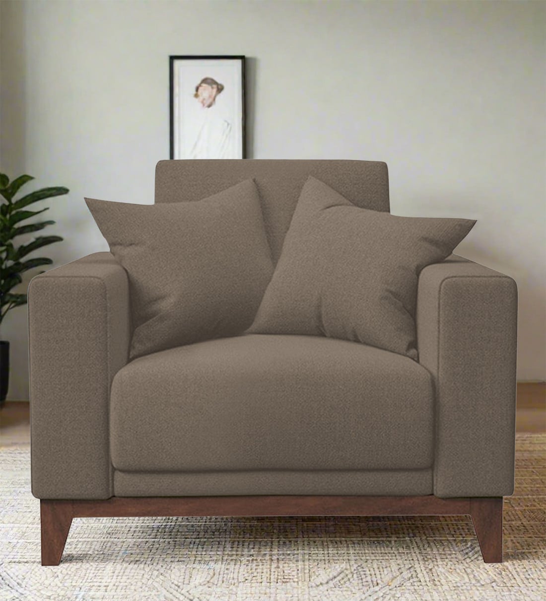 Buy Luca Fabric 1 Seater Sofa In Hazel Beige Colour at 37% OFF by ...