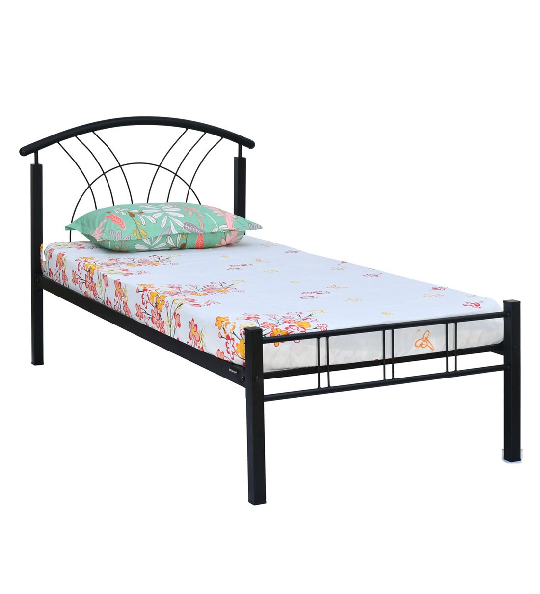 Buy Lucas Metal Single Bed in Black Finish by Nilkamal Online - Modern ...