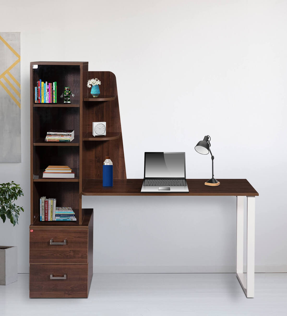 Buy Lucia Executive Desk in Natural Finish at 1% OFF by Eros | Pepperfry