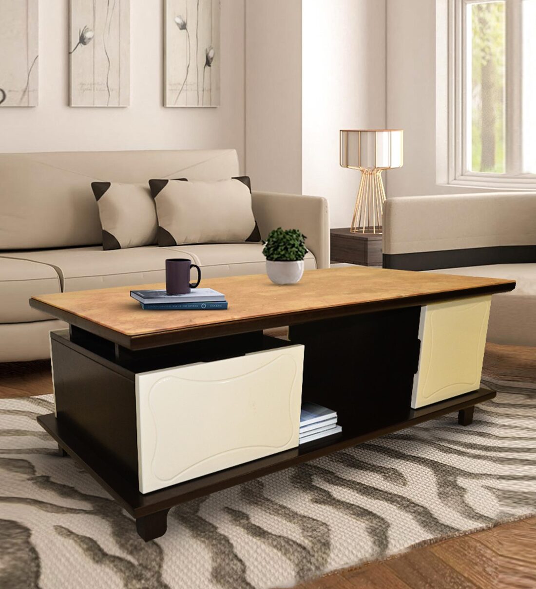 Buy Luka Coffee Table In Brown Finish By Ekome Online - Modern ...