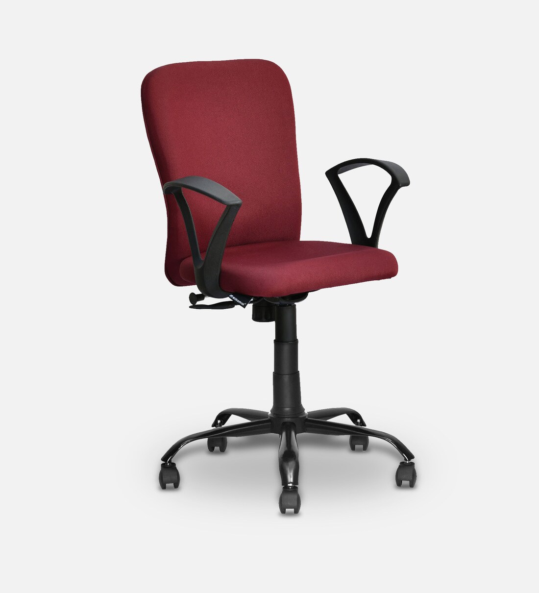 Buy Lusaka Mid Back Fabric Office Chair in Maroon Colour Online - Arm ...