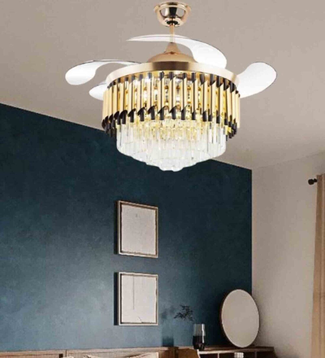 Buy LUXAIRE LUX SLR0002 Gold Motor Chandelier Fan with Remote at 9% OFF ...