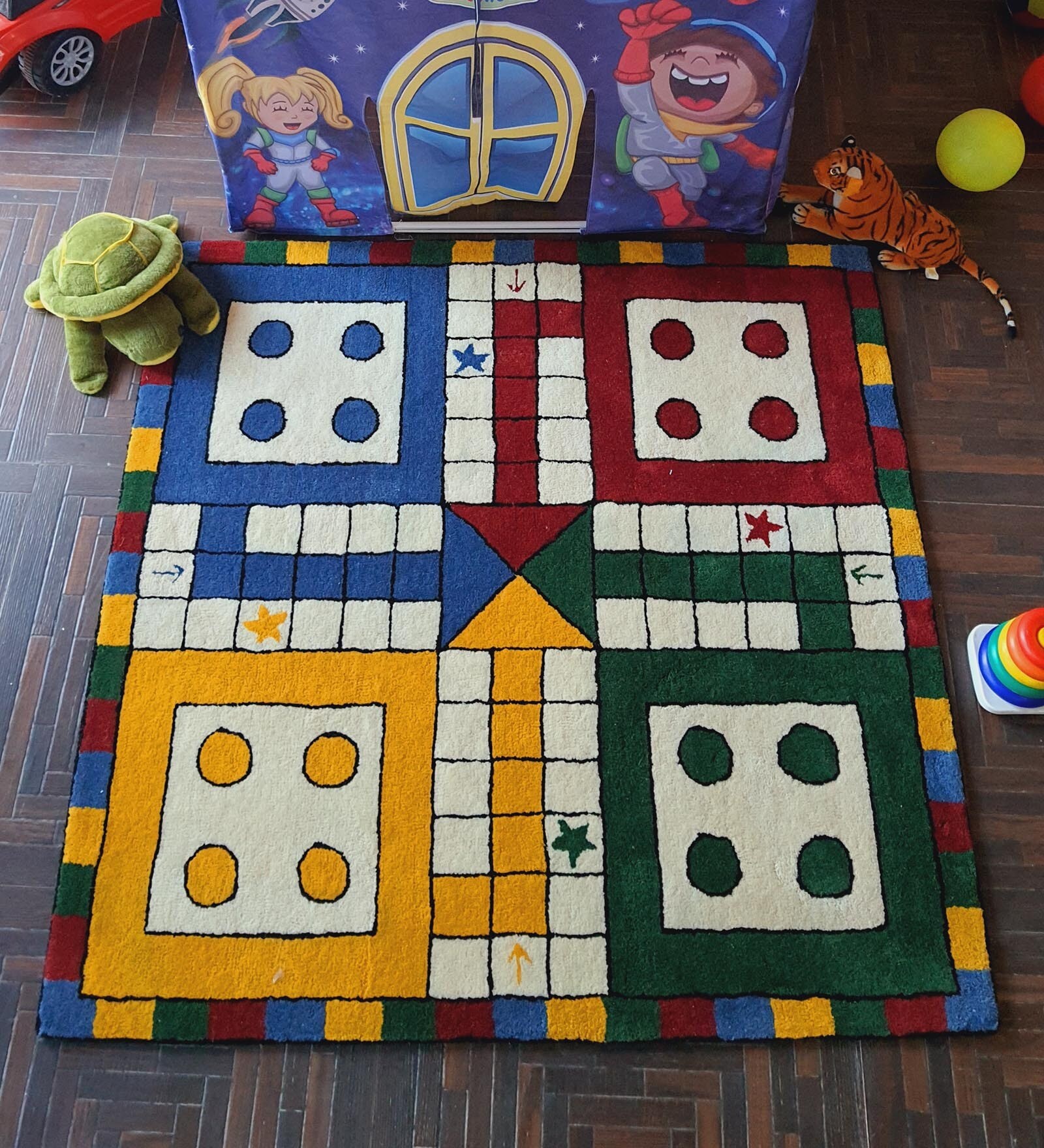 Buy Ludo 4 X 4 Woolen Carpet in Multicolour by Designs View at 56% OFF ...